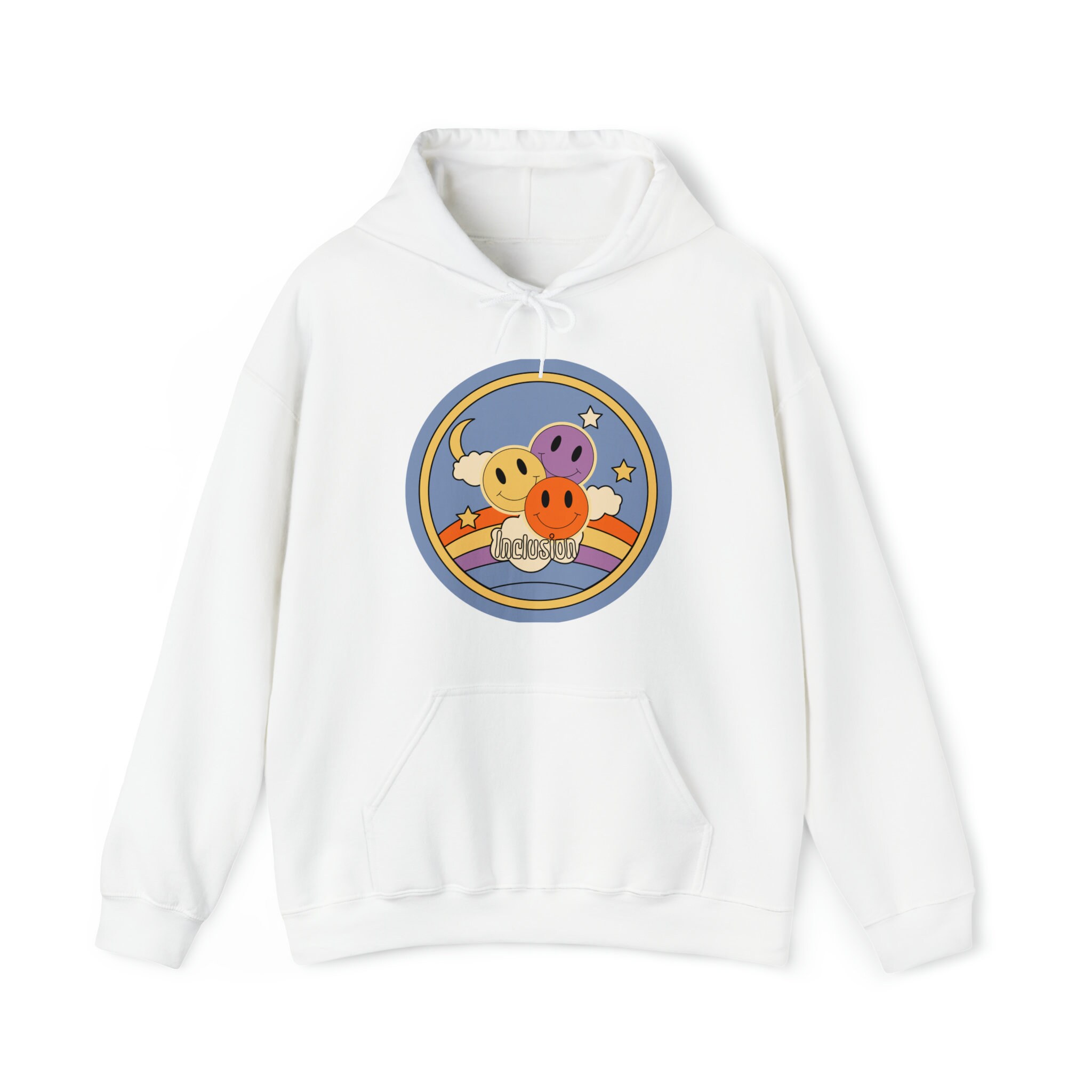 Inclusive Baddies: Retro Inclusion Smiley Face Hooded - Etsy