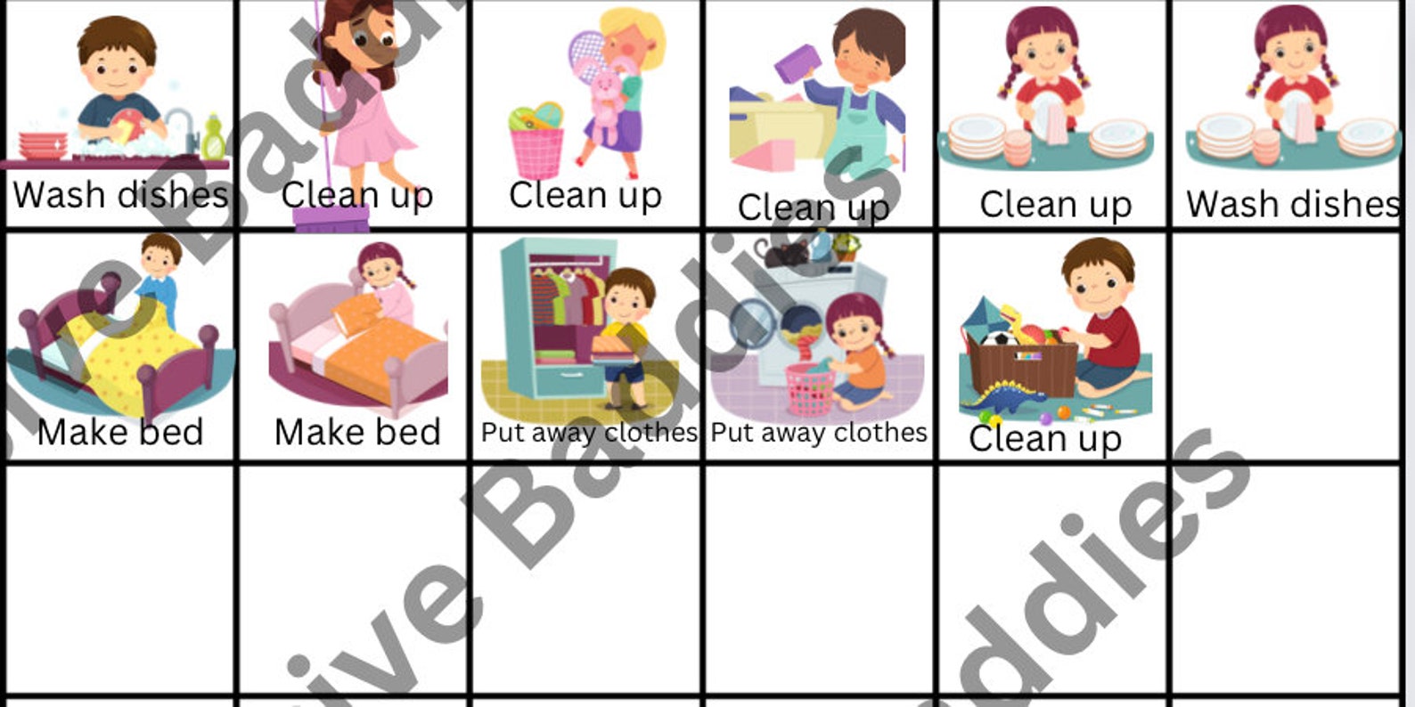 Home Chores and Routine Visual Icons, Daily Schedule, Independent ...