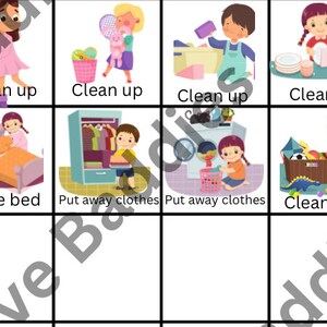Home Chores and Routine Visual Icons, Daily Schedule, Independent ...