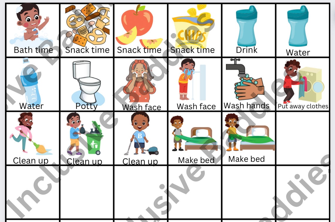 Home Chores and Routine Visual Icons, Daily Schedule, Independent ...