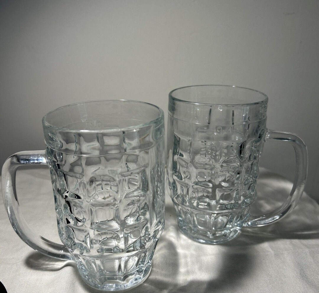 Vintage 0.4L Glass All Purpose Beer Dimple Glasses/mug: Set of 2 - Etsy