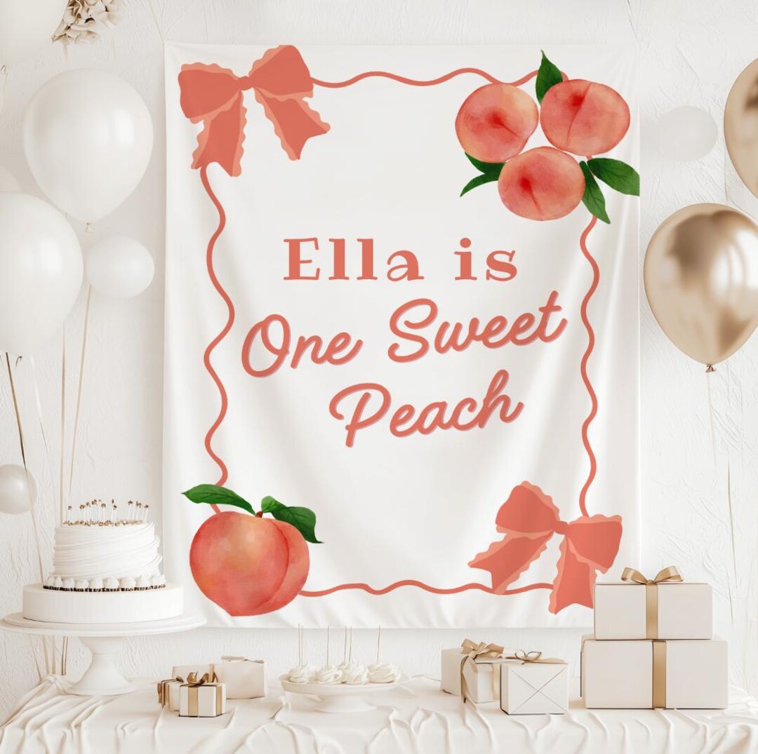 One Sweet Peach Birthday Banner, First Birthday Party Decor, Cute ...