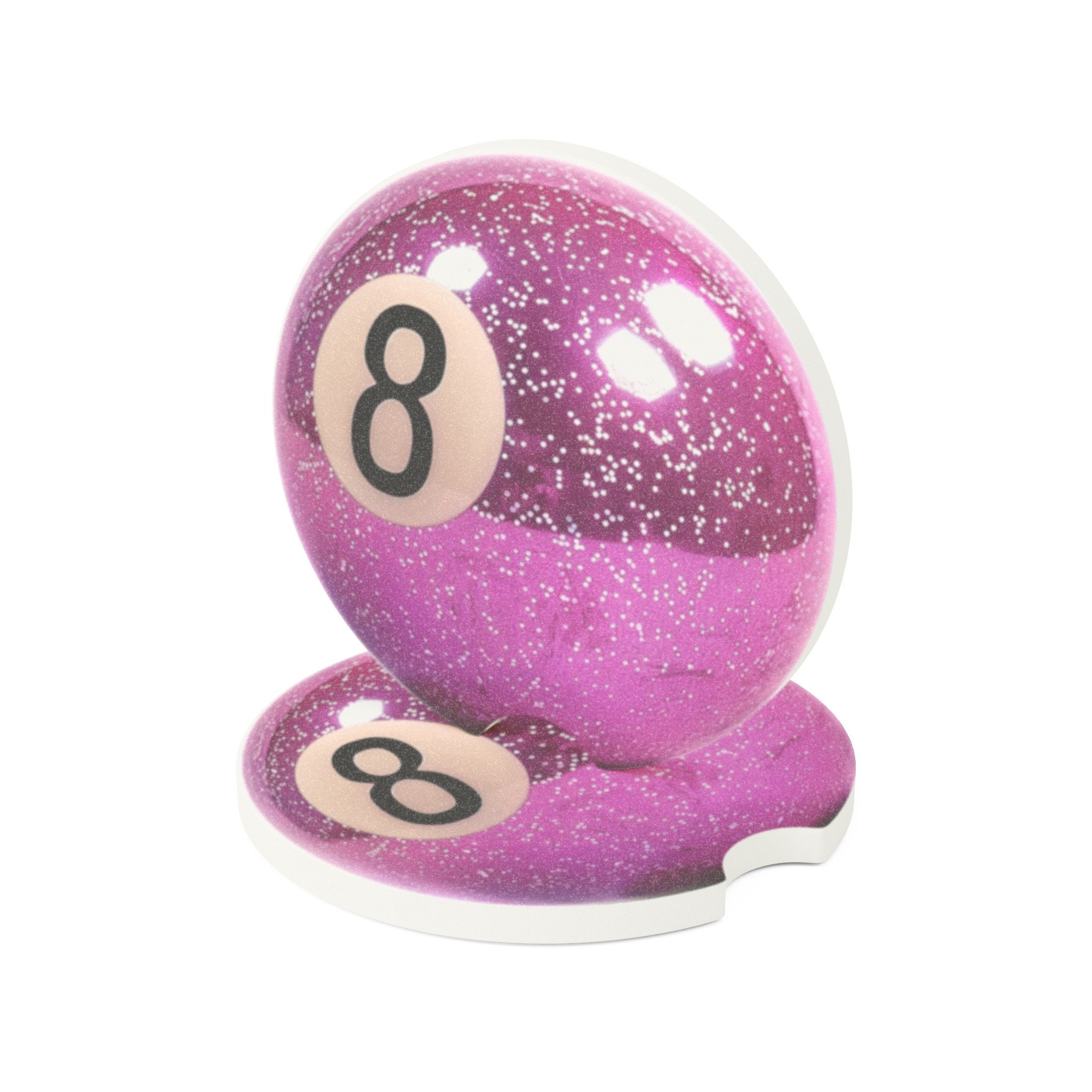 Billiard Ball Soapstone Car Coaster, Cute Pink Aesthetic 8 Ball Coaster ...