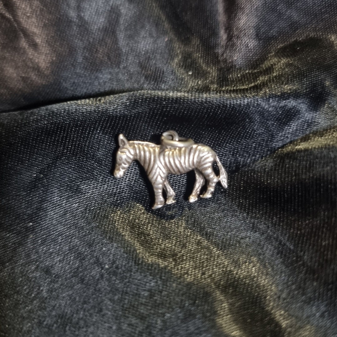A Zebra Charm in 925 Sterling Silver. - Etsy