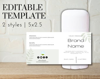 Editable Bottle Template | 5x2.5 | Cosmetic Label | Spray Bottle Label ...