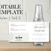 Editable Rectangle Template | 5x2.5 | Cosmetic Label | Spray Bottle ...