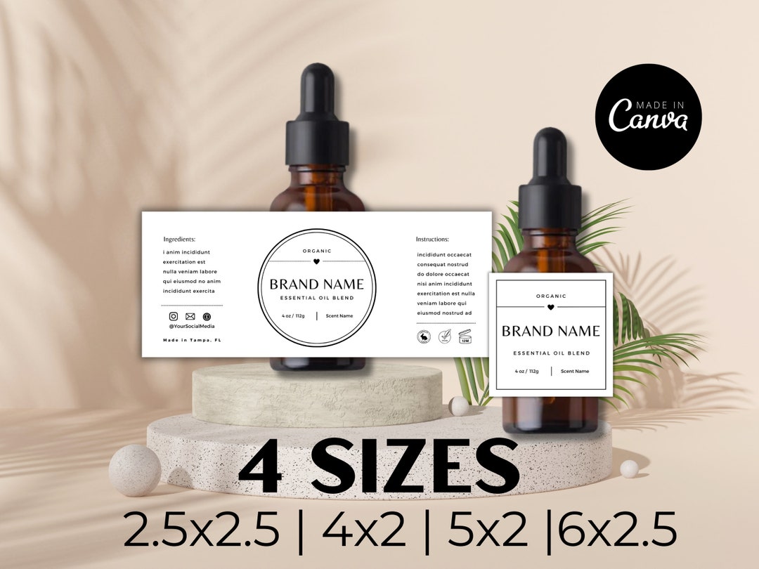 Editable Essential Oil Templates | Rectangle and Square Labels ...