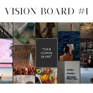 New Years Vision Board Digital Template, Edit in Canva, Mood Board, New ...