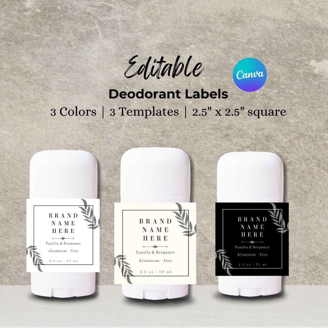 Deodorant Editable Label Template for Small Business | DIY Business ...