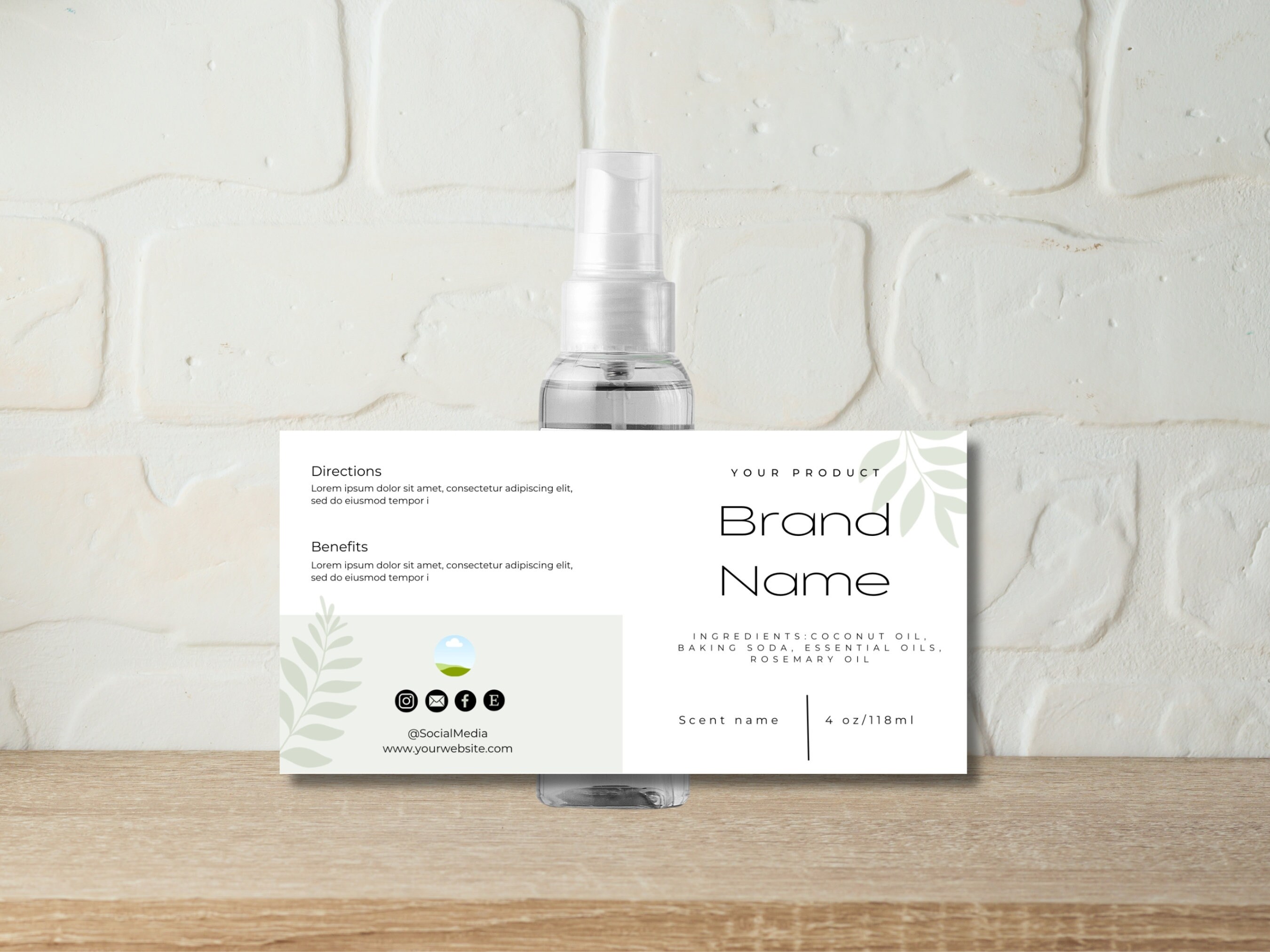 Editable Bottle Template | 5x2.5 | Cosmetic Label | Spray Bottle Label ...