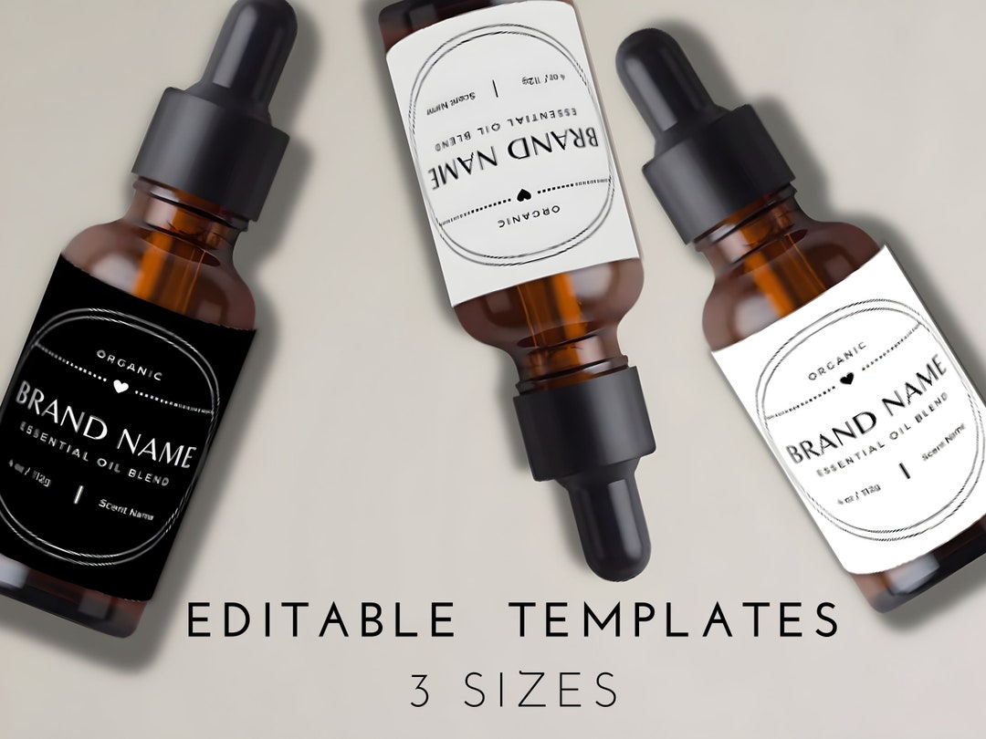INSTANT 4 Oz Dropper Custom Template Rectangle Wraparound Label - Etsy