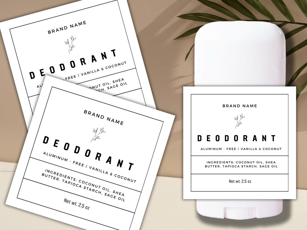 Deodorant Label Template, 3x3, 2.5x2.5 Square, Customizable in Canva ...