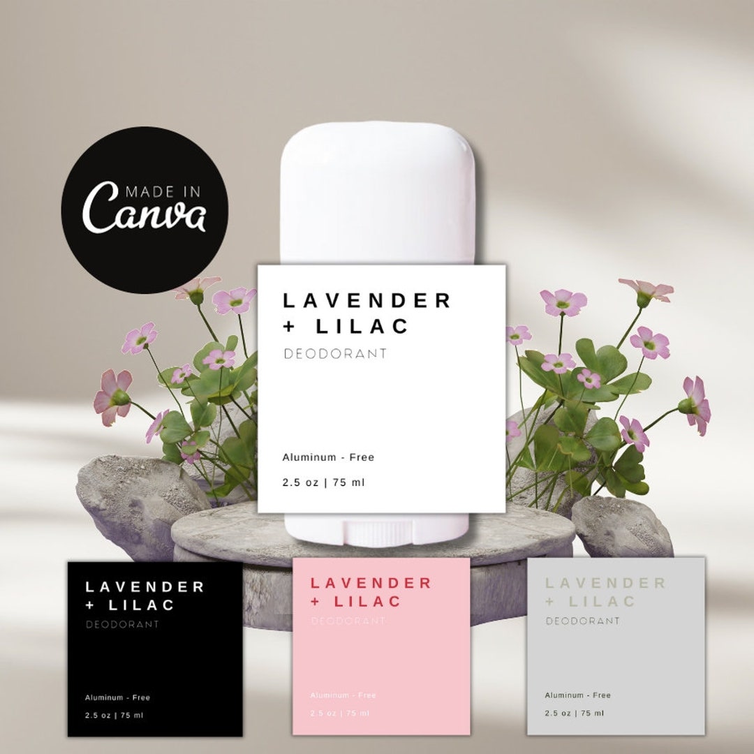 Instant Download Deodorant Custom Labels Editable Canva Template Square ...
