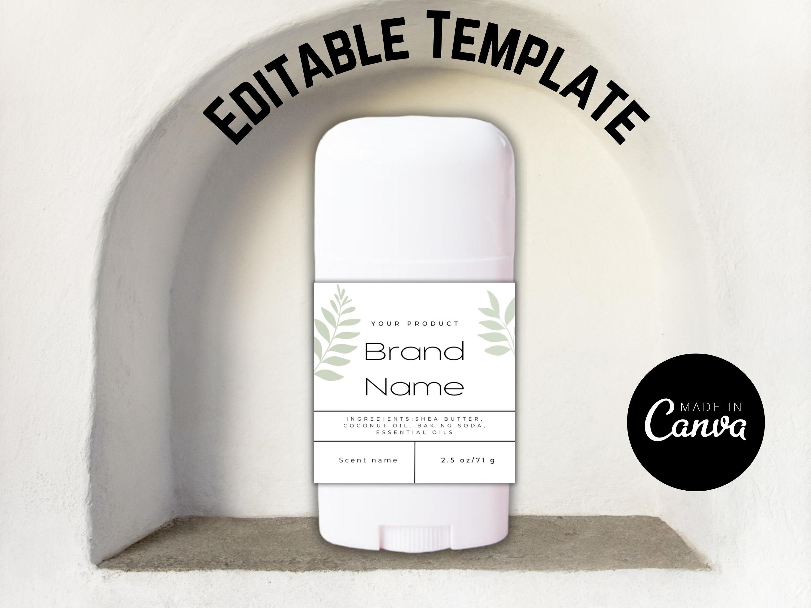 Editable Deodorant Label | 2.5x2.5 | Small Business Custom Branding ...
