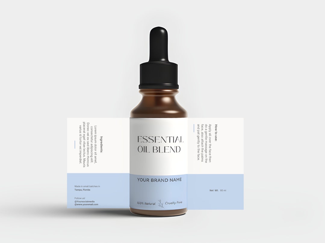 Essential Oil Editable Template Label Canva, Instant Download ...