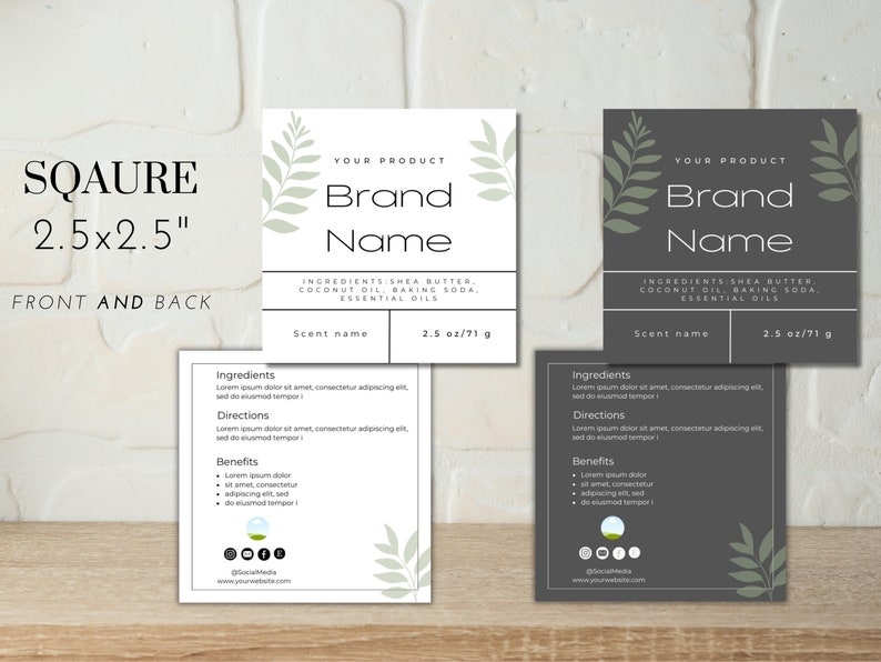 Editable Deodorant Labels | 2.5x2.5 | Cosmetic Label | Bottle Label ...