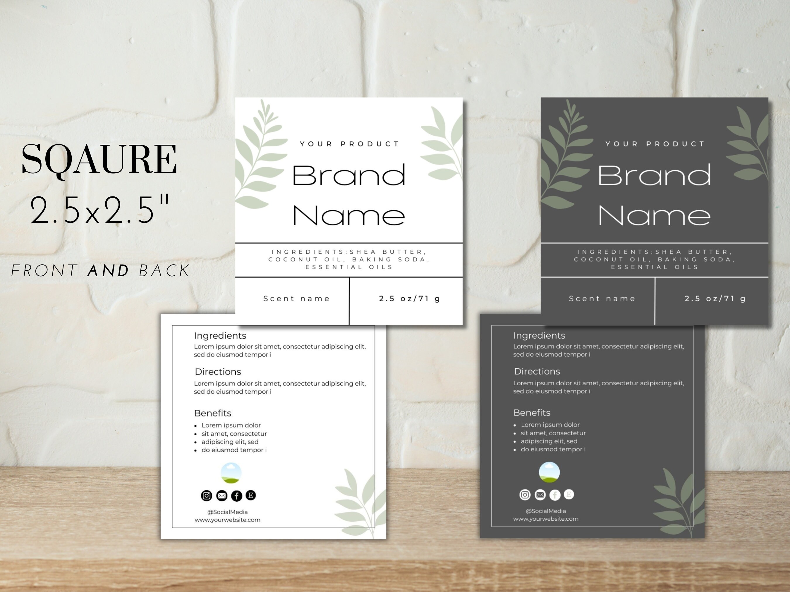 Editable Deodorant Labels | 2.5x2.5 | Cosmetic Label | Bottle Label ...