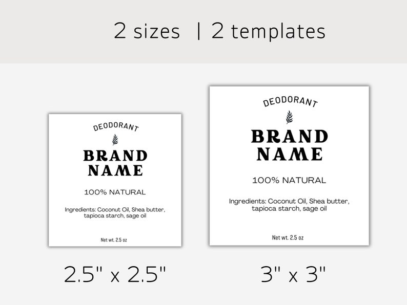 Editable Label in Canva, 3x3, 2.5x2.5 Square, Customizable Template ...