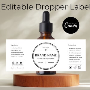 Editable Dropper Label Rectangle Product Template - Etsy