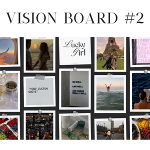 New Years Vision Board Digital Template, Edit in Canva, Mood Board, New ...
