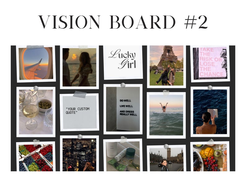 Digital Editable Vision Board, Edit in Canva, Mood Board, New Years ...