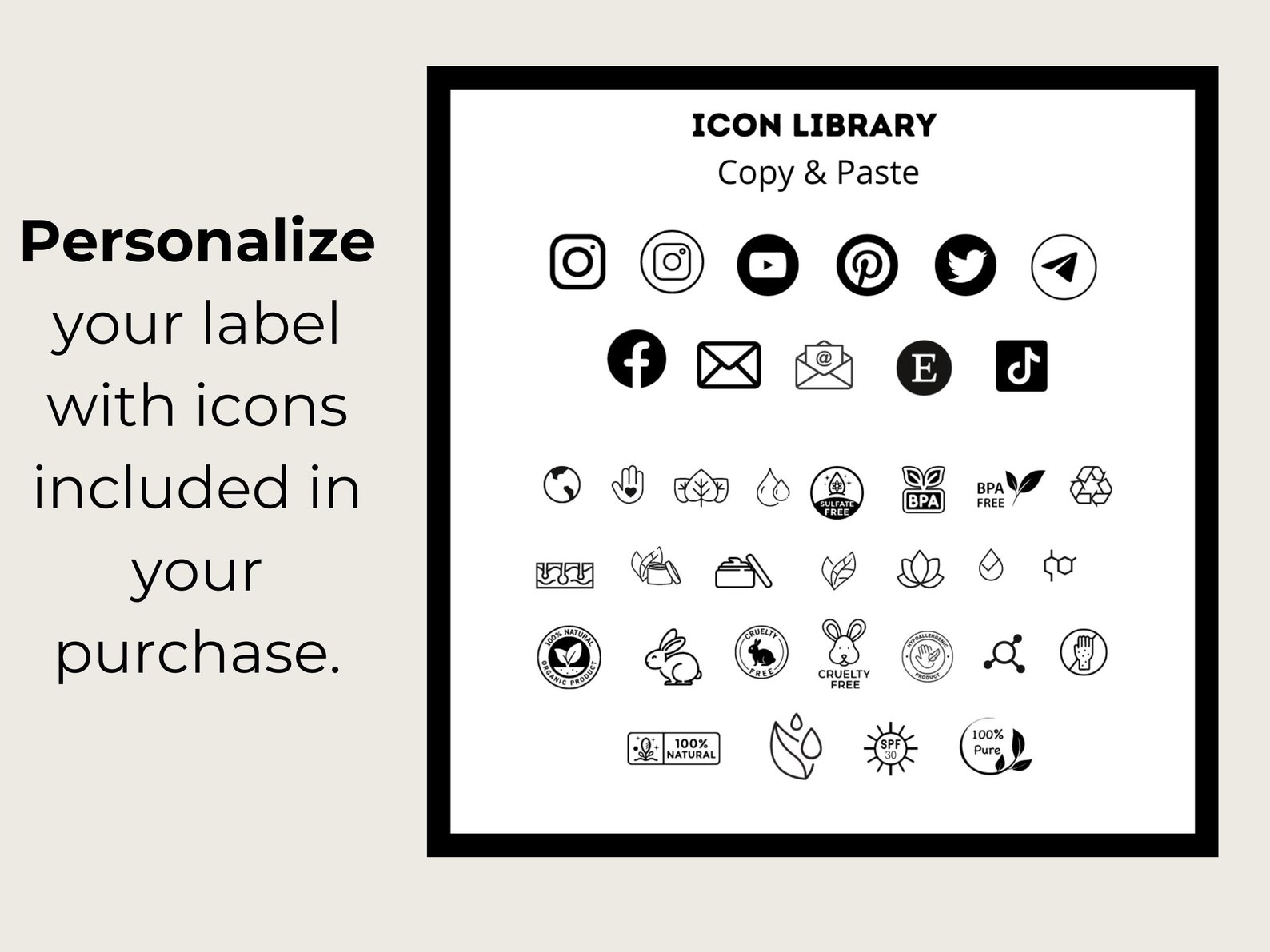 Editable Rectangle Template | 5x2.5 | Cosmetic Label | Spray Bottle ...