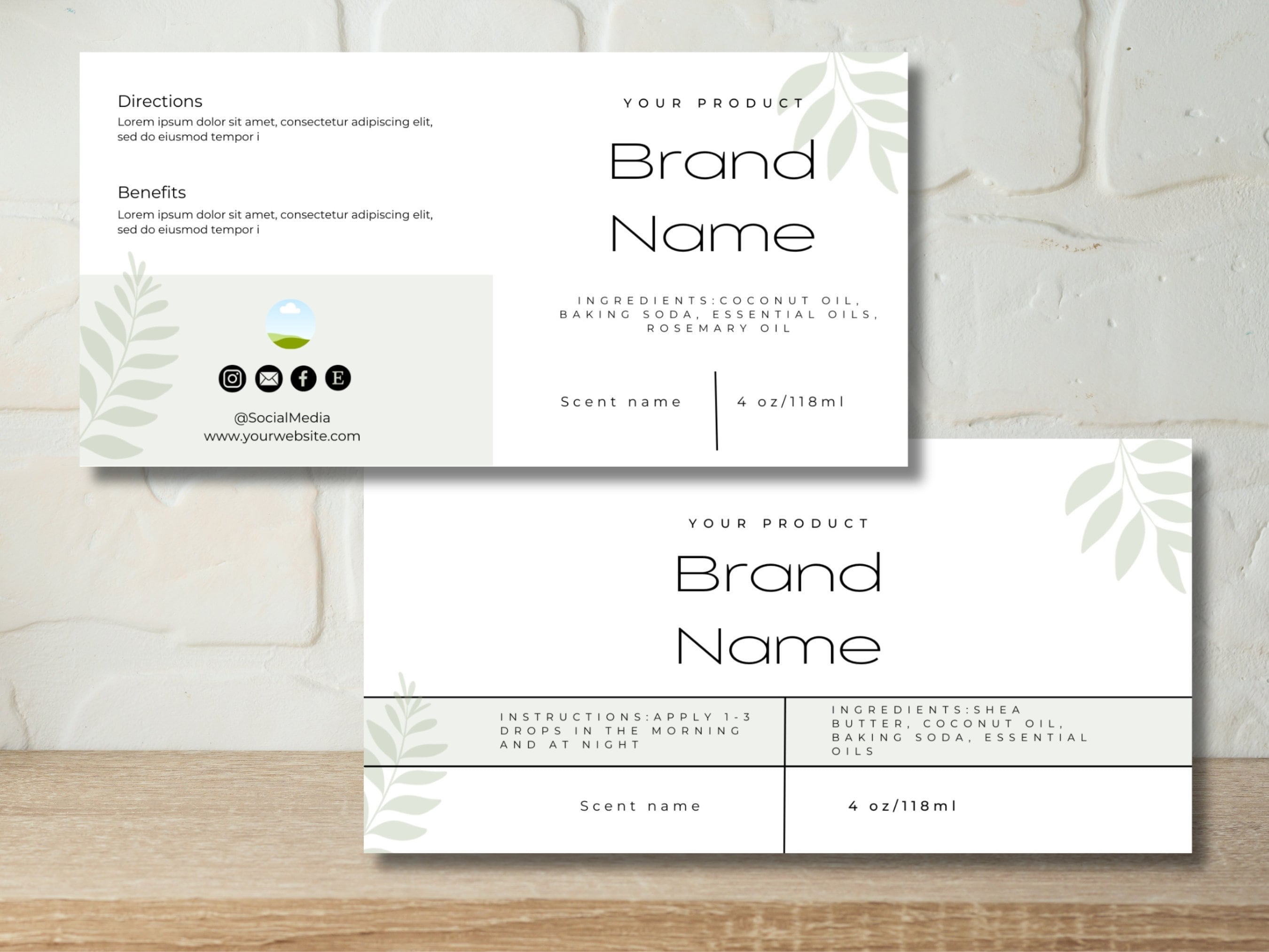 Editable Rectangle Template | 5x2.5 | Cosmetic Label | Spray Bottle ...
