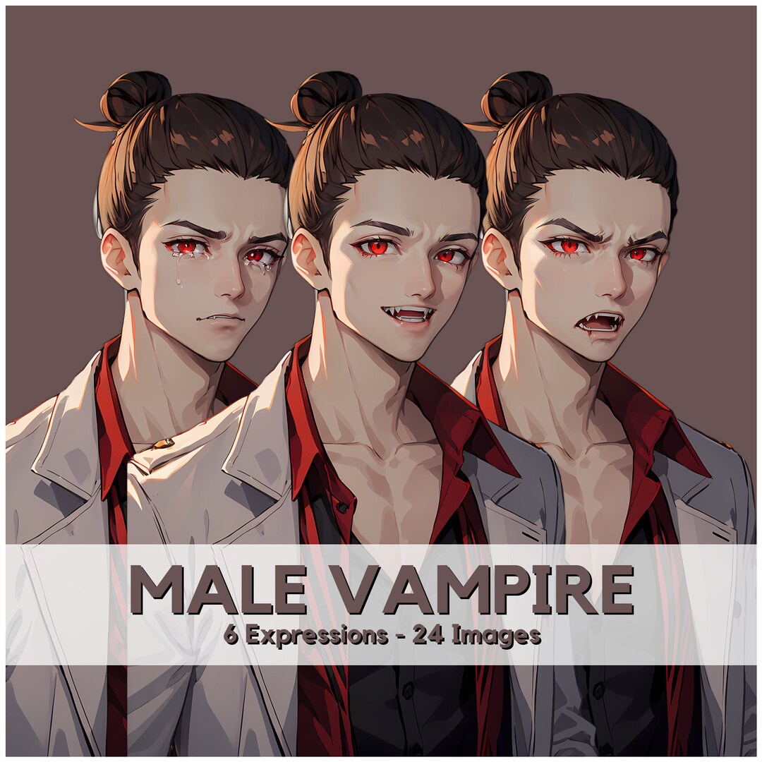 PNGTuber Personaje Vtuber prefabricado / Vampiro masculino / Perfecto ...