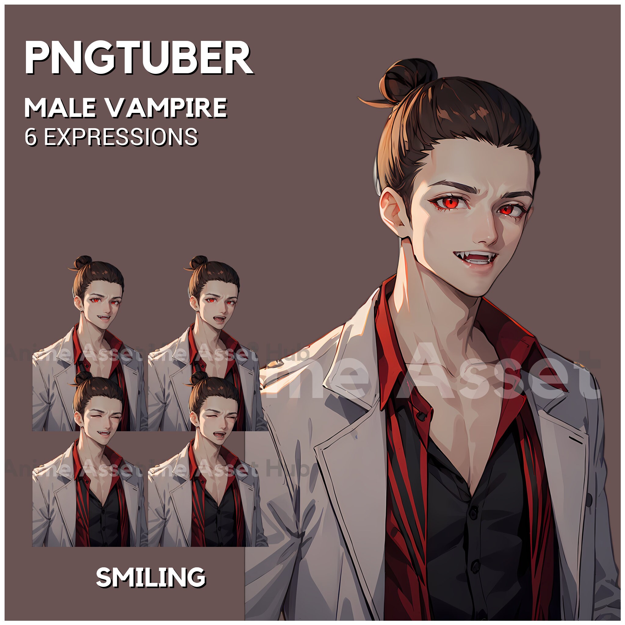 Pngtuber Premade Vtuber Character Male Vampire Perfect for Streamers ...