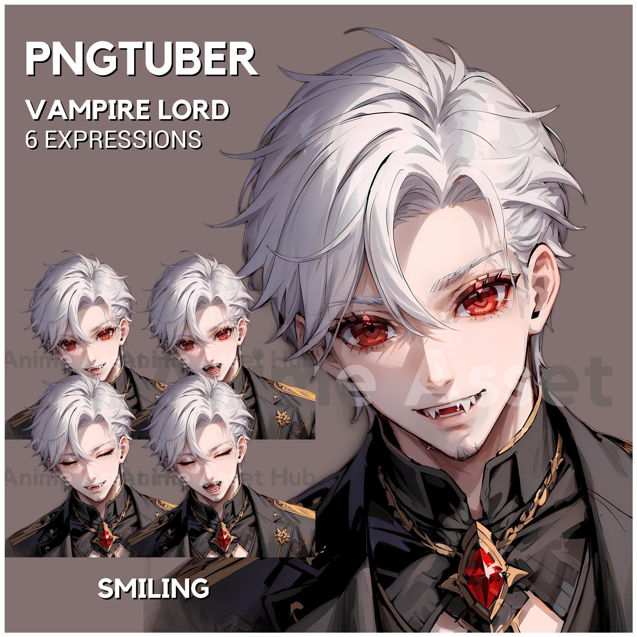 Pngtuber Vampire Lord Premade Vtuber Character 6 Expressions for ...