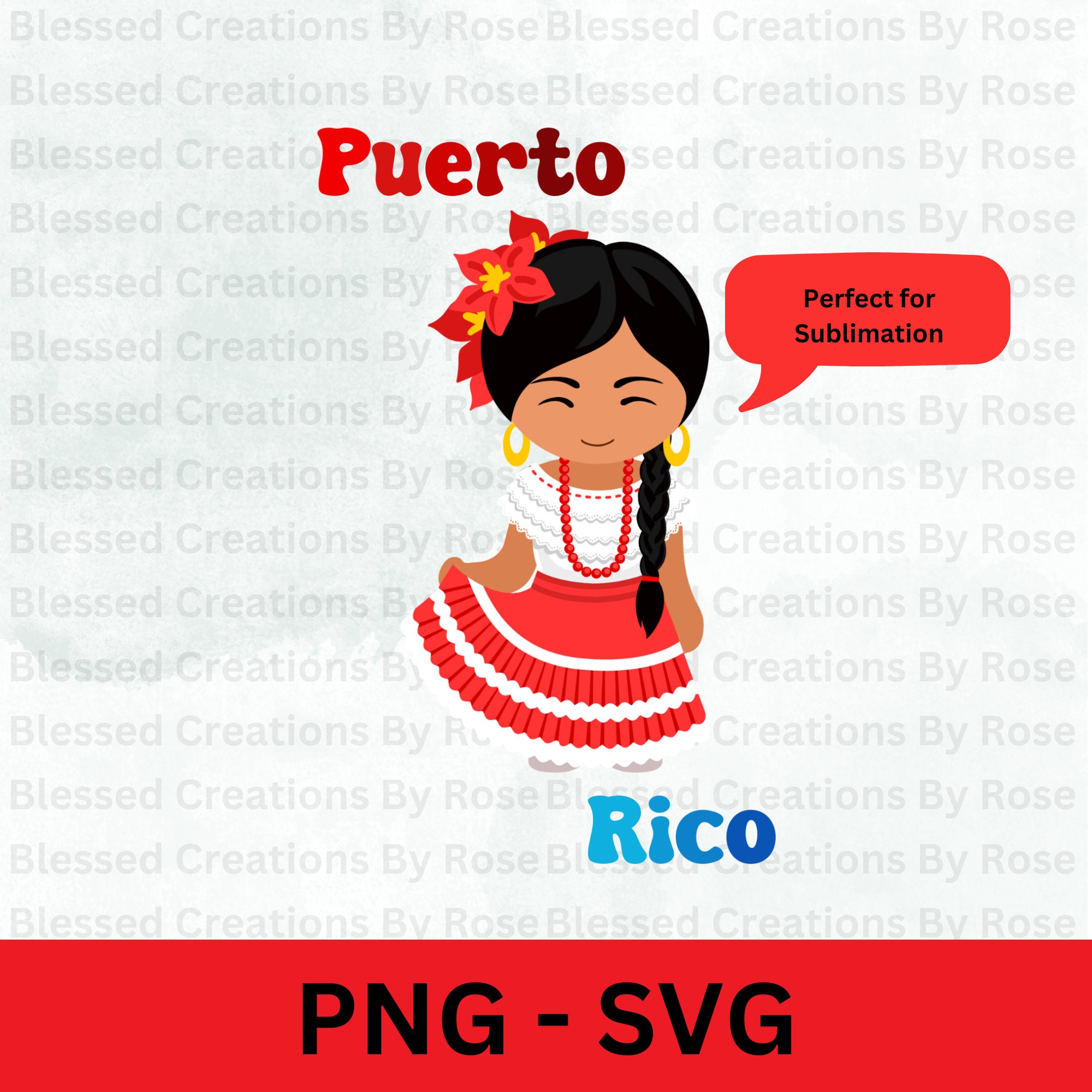 Puerto Rican Jibara - PNG - Sublimation Design - T-shirt - Keychain ...