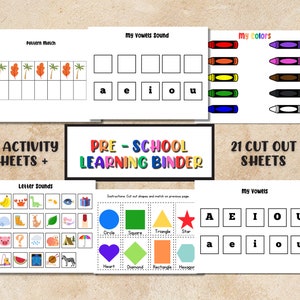 Preschool Activity Binder - Activity Worksheets for Kids - Digital ...