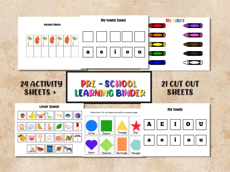 Preschool Activity Binder - Activity Worksheets for Kids - Digital ...