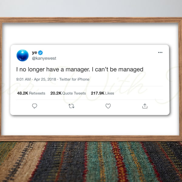 Kanye West No Manager - Etsy