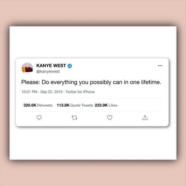 Kanye Tweet Poster - Etsy