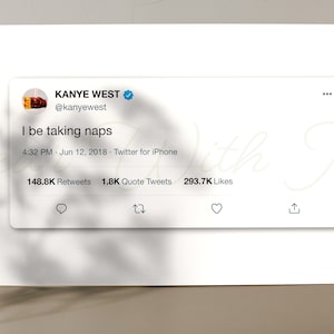 Kanye West "naps" Tweet Print/poster #1.018; Funny Celebrity Quote Wall ...