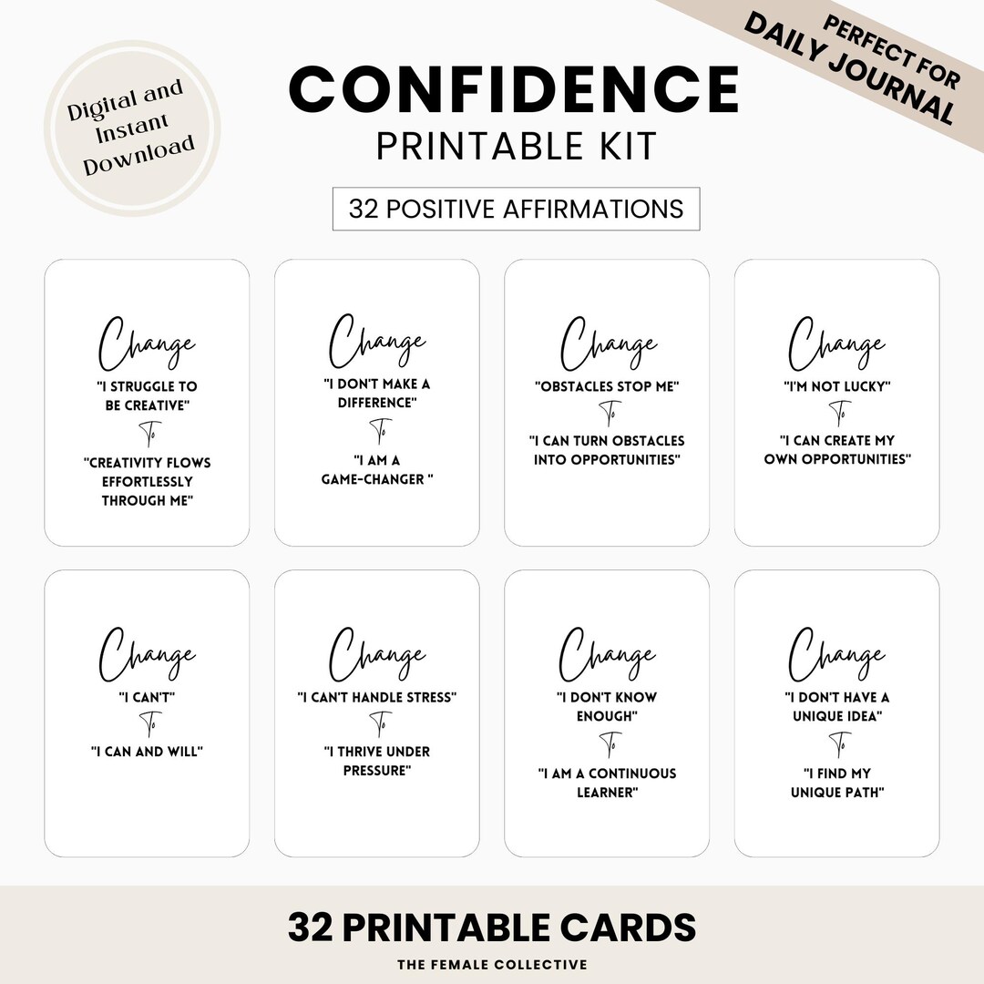 Confidence Affirmations Cards Gift for Self-confidence Cards to Build ...