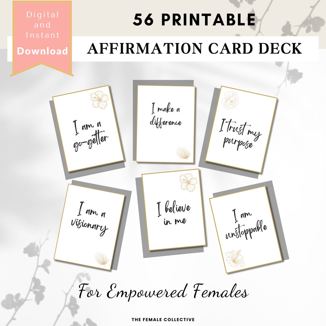 56 Positive Affirmation Card Deck, Cards for Law of Attraction ...