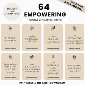 Positive Affirmation Cards Printable Affirmation Digital Cards Deck ...