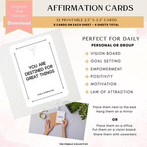 SMART Goals Affirmations Cards Printable Vision Board Cards Kit ...