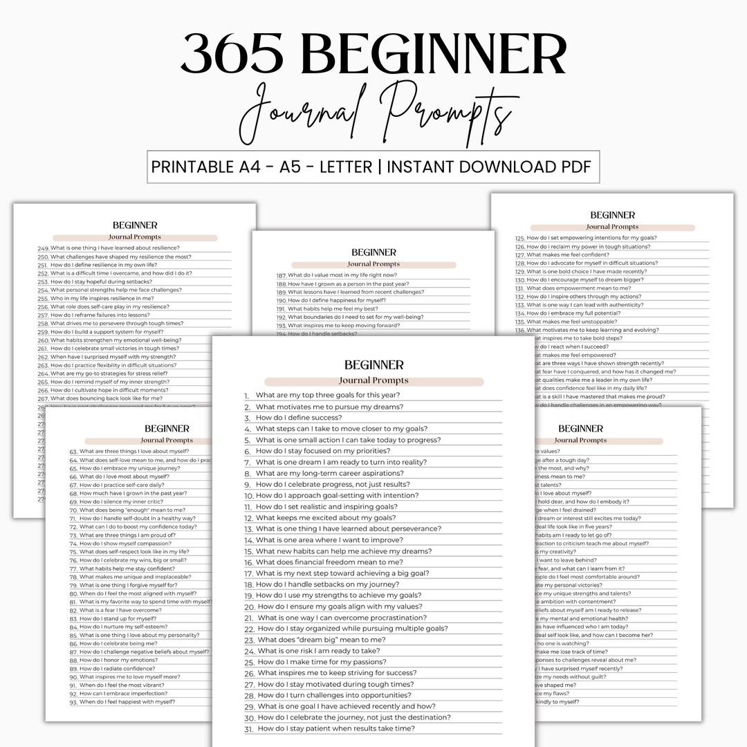 365 Journal Prompts for Beginners Manifesting Gift for Friend Wellness ...