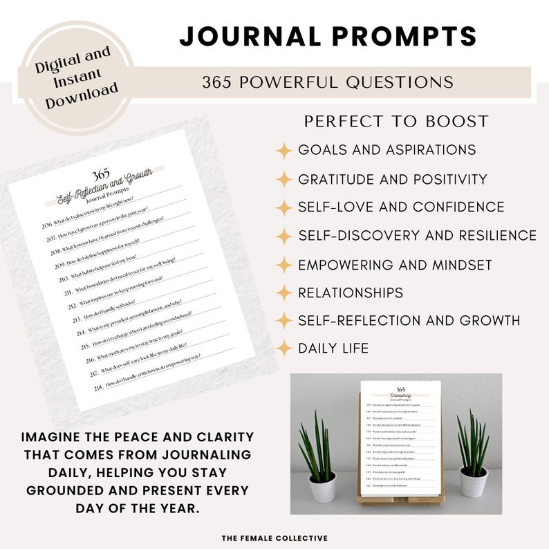 Daily Journal Prompts Printable Mindfulness Journaling Prompts for ...