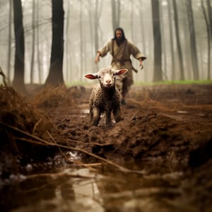 The Good Shepherd, Christ Will Save the Lamb, Bible Verse Wall Art ...