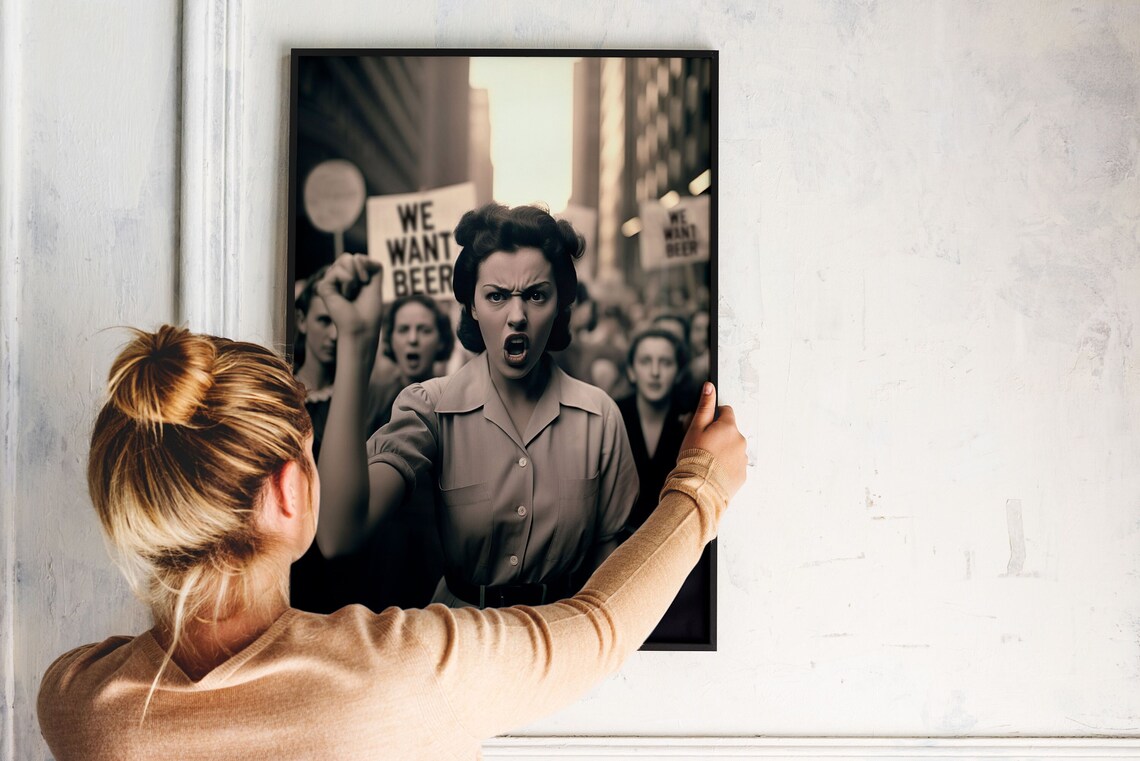 Prohibition Wall Art Beer Protest Vintage Wall Art Black - Etsy