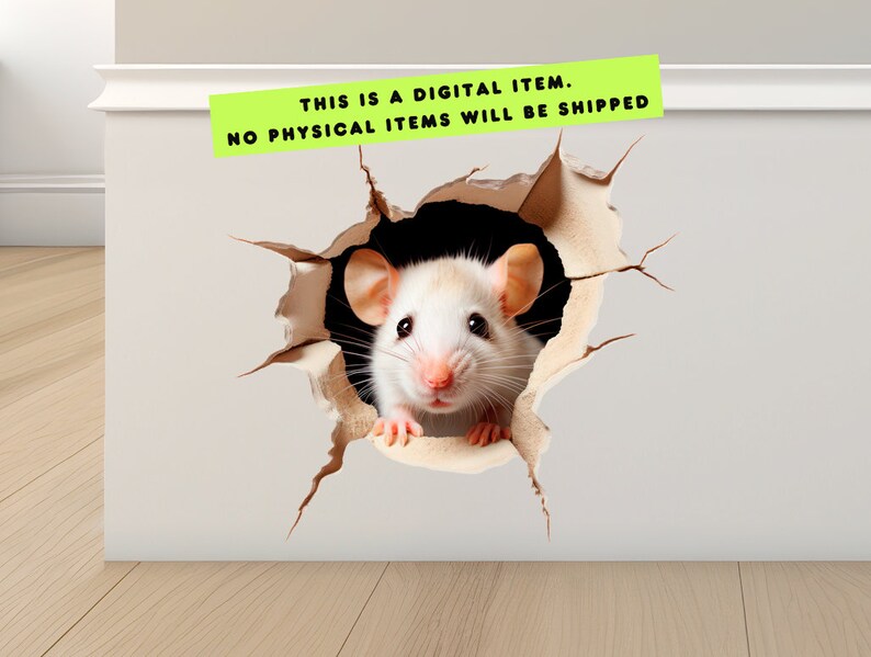 Realist Mouse Hole Printable Wall Decal Sticker Wall Decor - Etsy