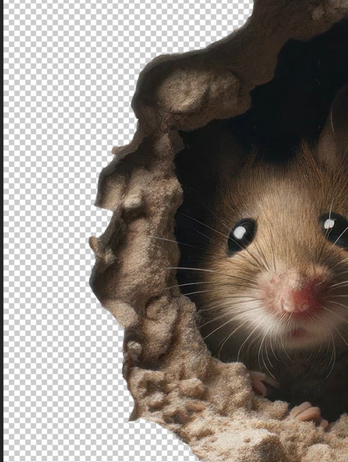 Realistic Mouses in Hole Wall Decal Buddies Mice Sticker Baseboard ...