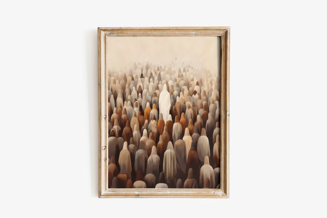 Jesus Feeds the 5000, God Provides, Jesus Art, Bible Art, WALL Art ...