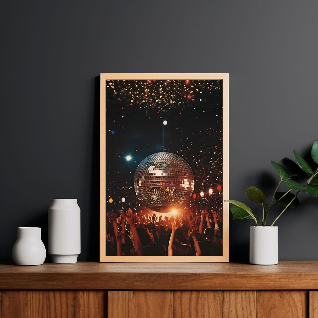 Disco Ball Groovy Poster, Icon Disco Wall Art, Girly Wall Art, Room ...