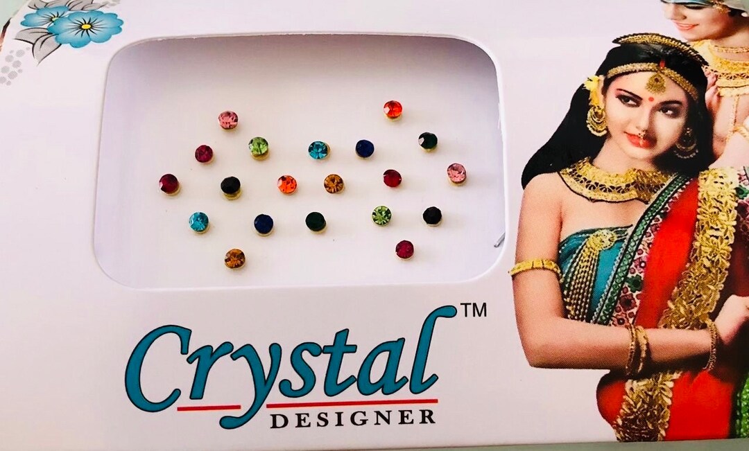 India Crystal Designer Bindi, Makeup, Stick on Tattoos, Face Tattoo ...