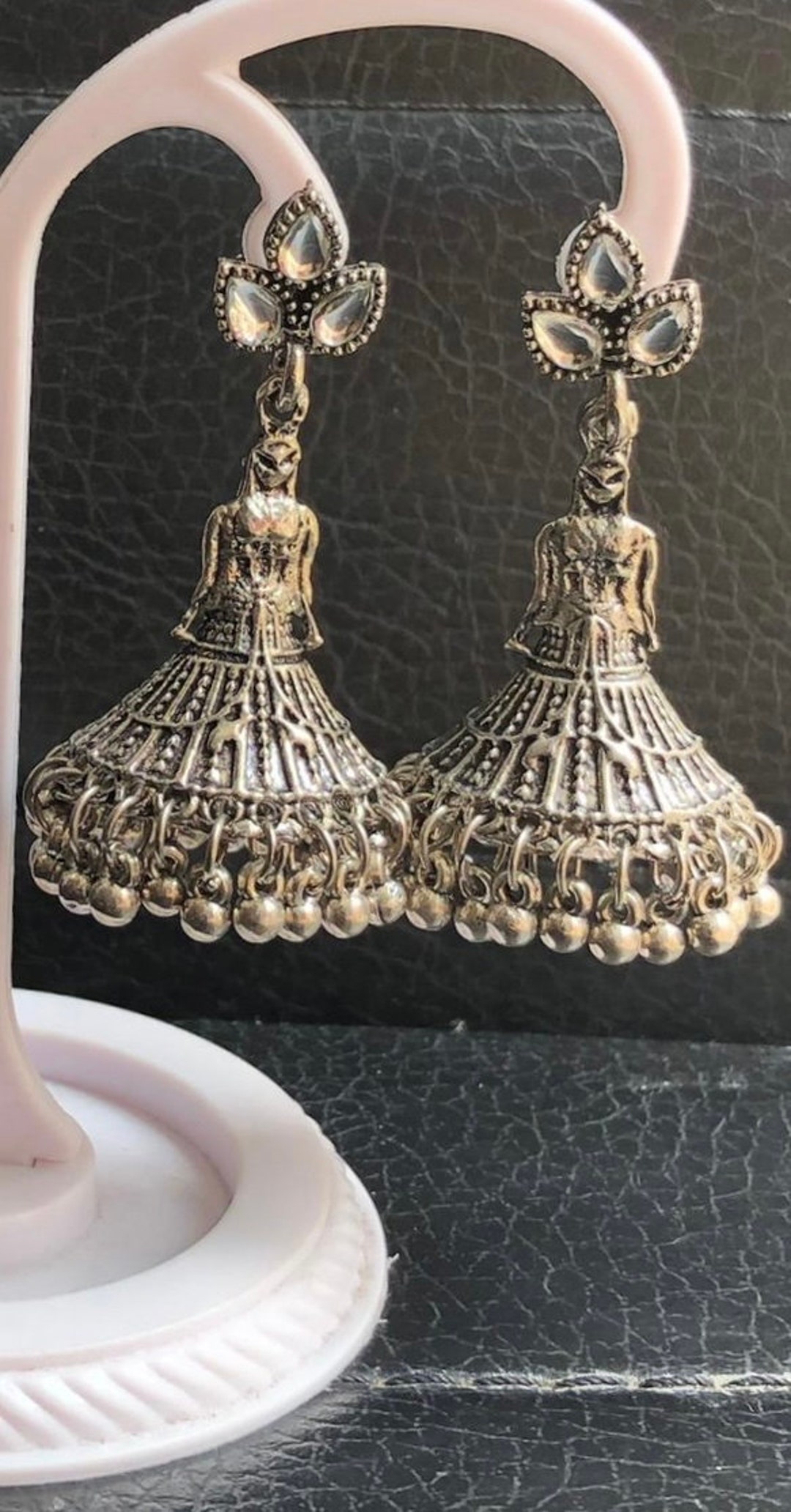 Traditional Indian Dangling jhumka Earrings for Peirced Ears - Etsy
